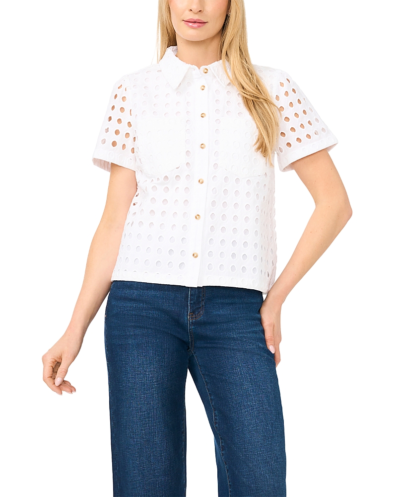 CECE DUPRAZ CeCe Eyelet Short Sleeve Shirt